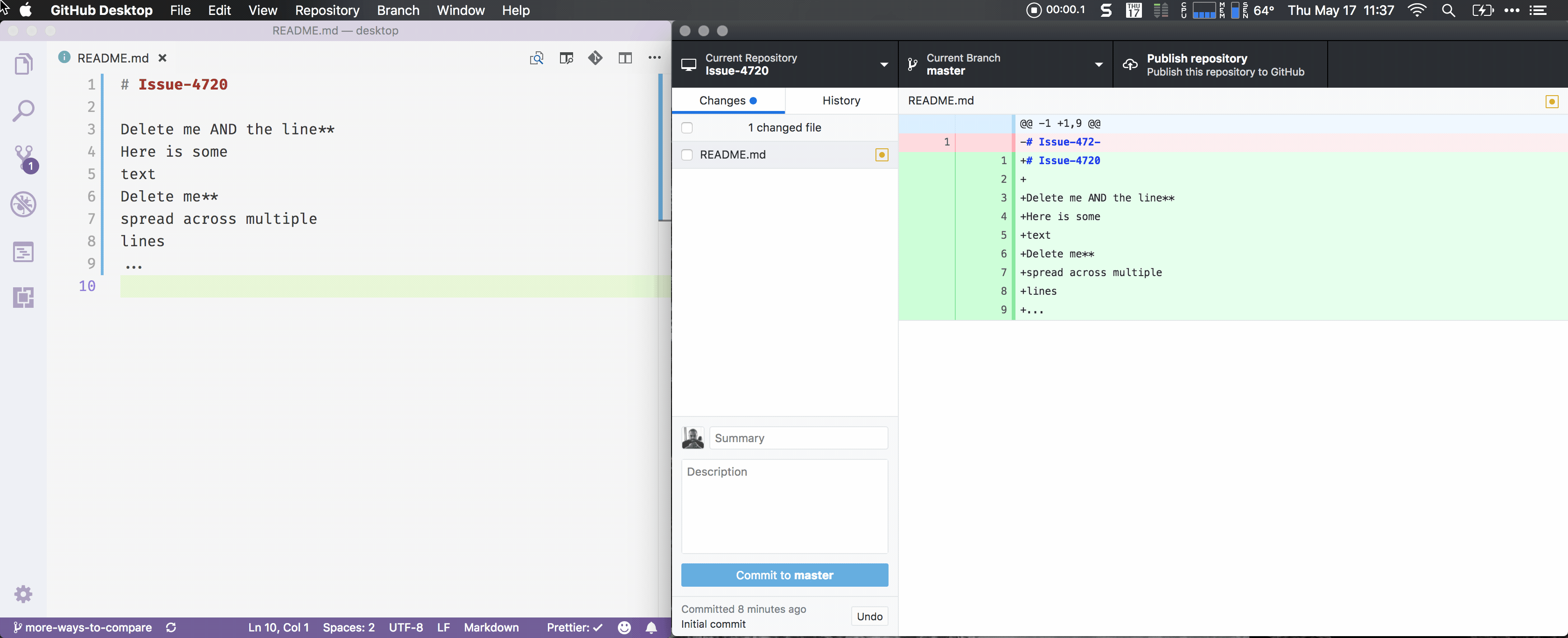 Line changes result in incorrect selections · Issue #4720 · desktop ...