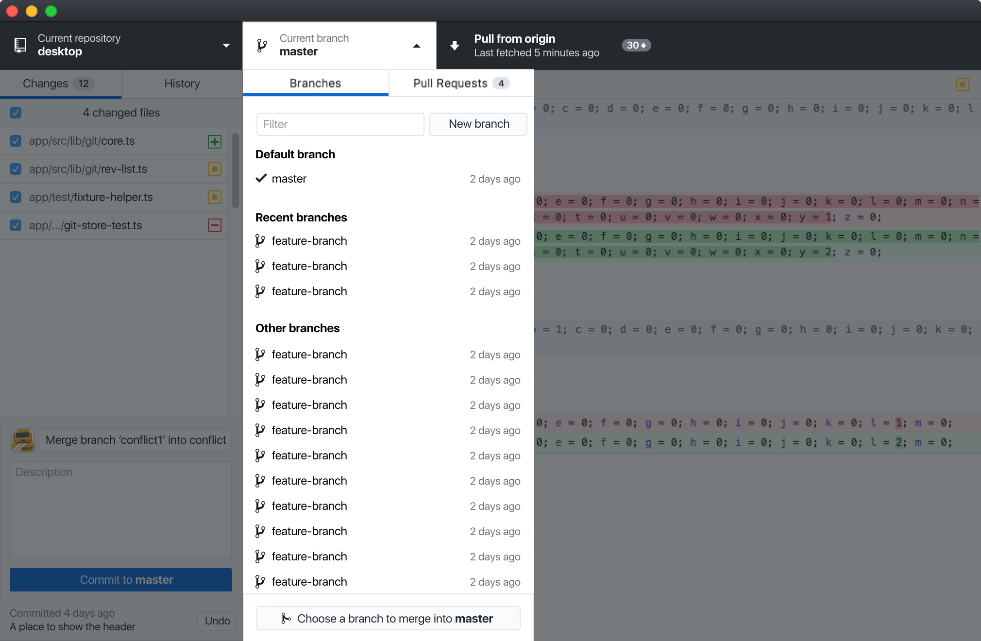 Add a button to the branch selector · Issue #5929 · desktop/desktop · GitHub