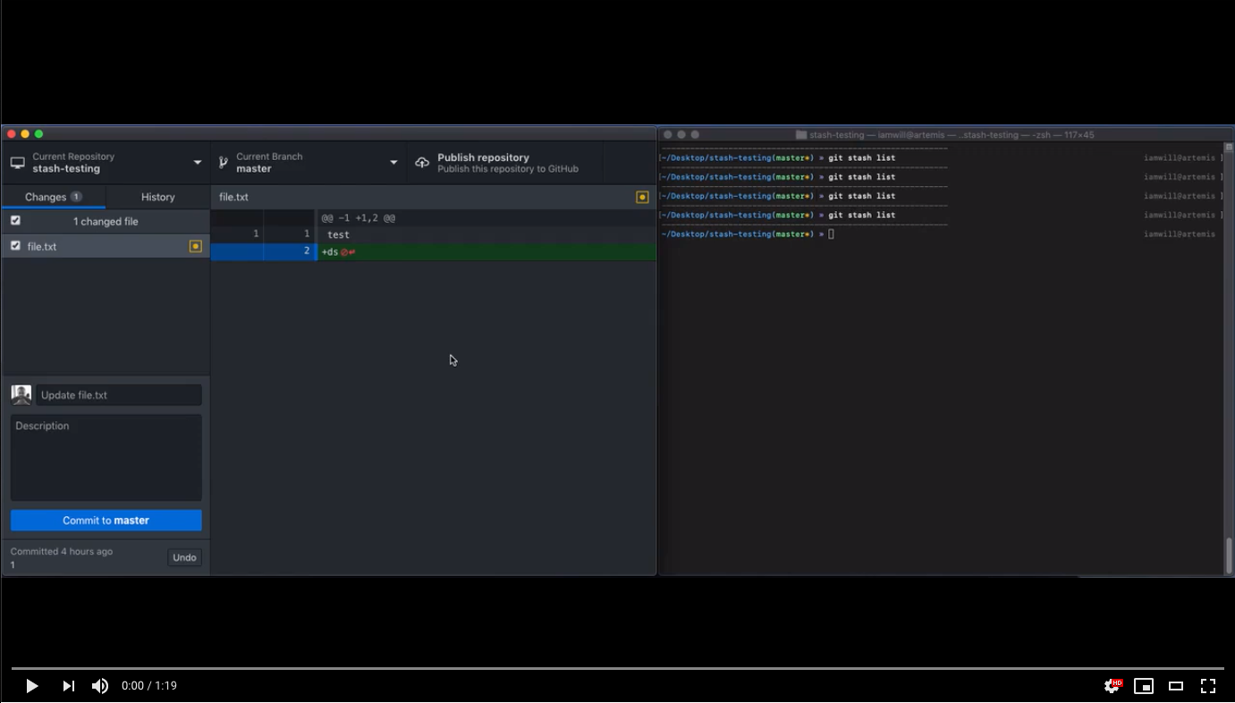 [Stashing] When taking changes to new branch, existing stash entry is ...