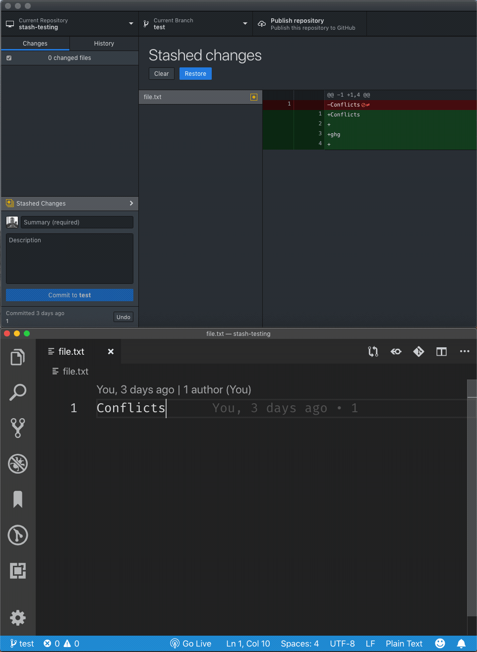 [Stashing] Overwriting stashes show old diff state · Issue #7280 · desktop/desktop · GitHub