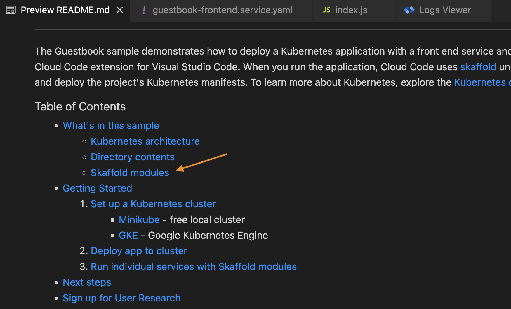 Update VS Code read me skaffold modules example · Issue #1019 · GoogleCloudPlatform/cloud-code ...