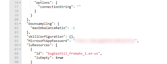 [bugbash 5/13] MicrosftAppPassword is still in appsettings.json when deploying an Azure Bot ...