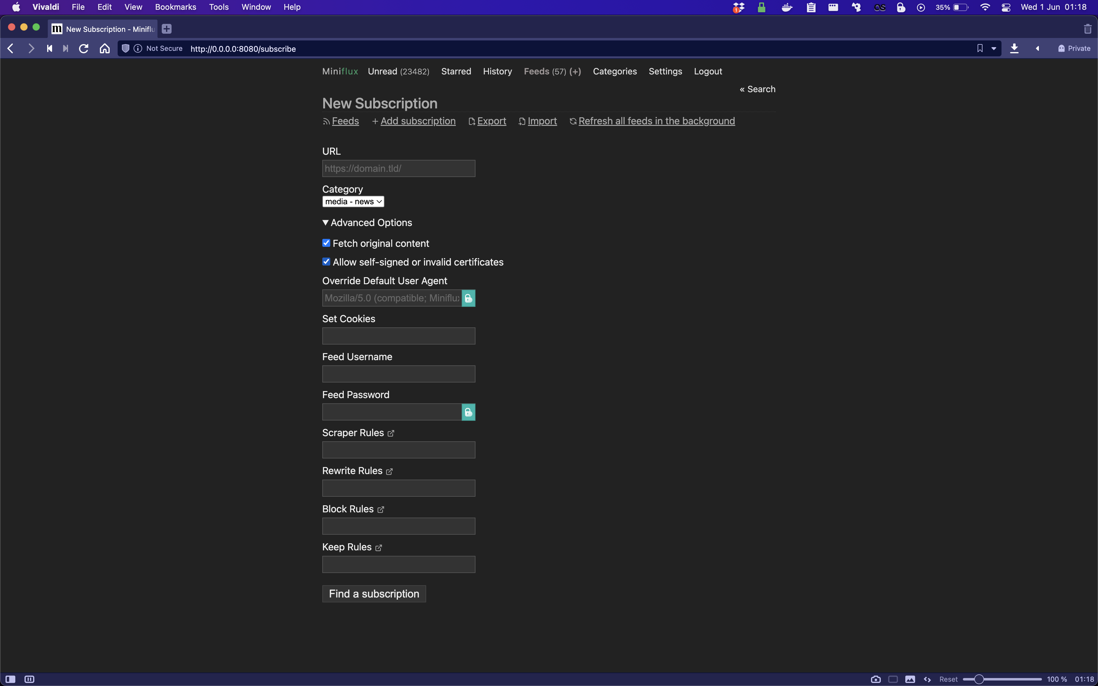 HELP Research add subscription (feed) options (i.e. set cookies) · Issue #1455 · miniflux/v2 ...