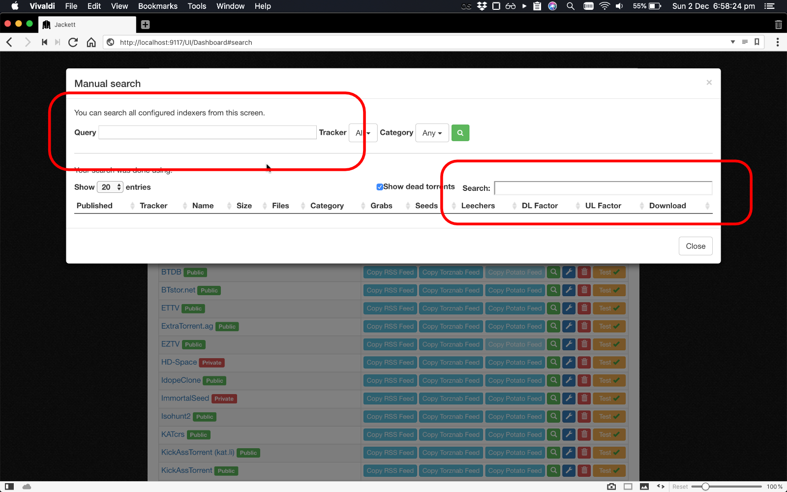 As a user, when I make a manual search, I want query syntax so I can ...