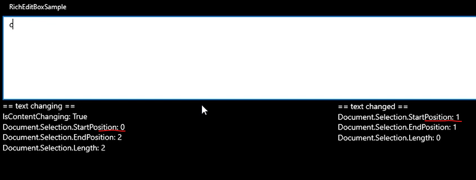 Document.Selection.StartPosition has sometimes an incorrect value when read from TextChanging ...