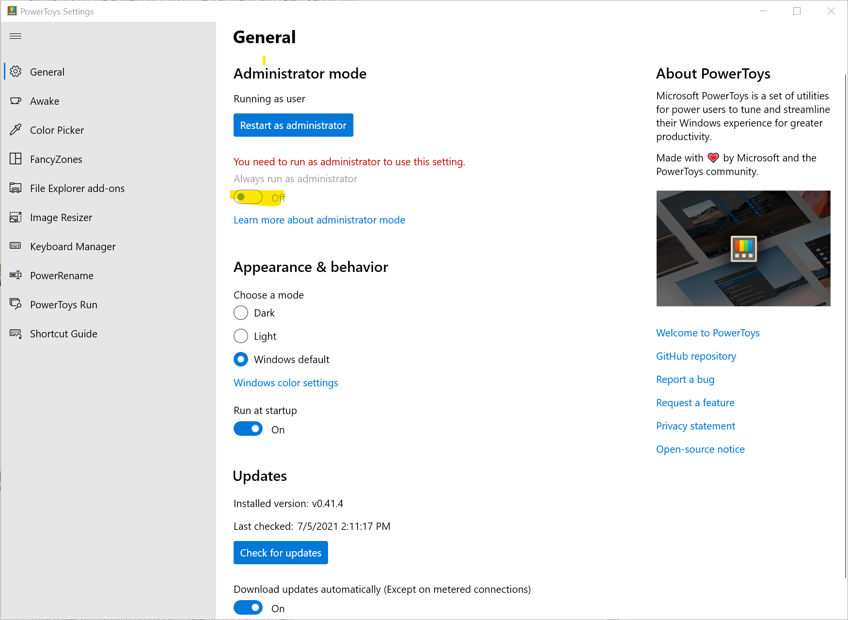 "Infinite Error Window" Bug in PowerToys run · Issue #12174 · microsoft/PowerToys · GitHub