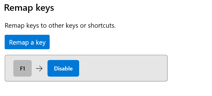 disabling the f1 key opens the start menu if pressed (view issue ...