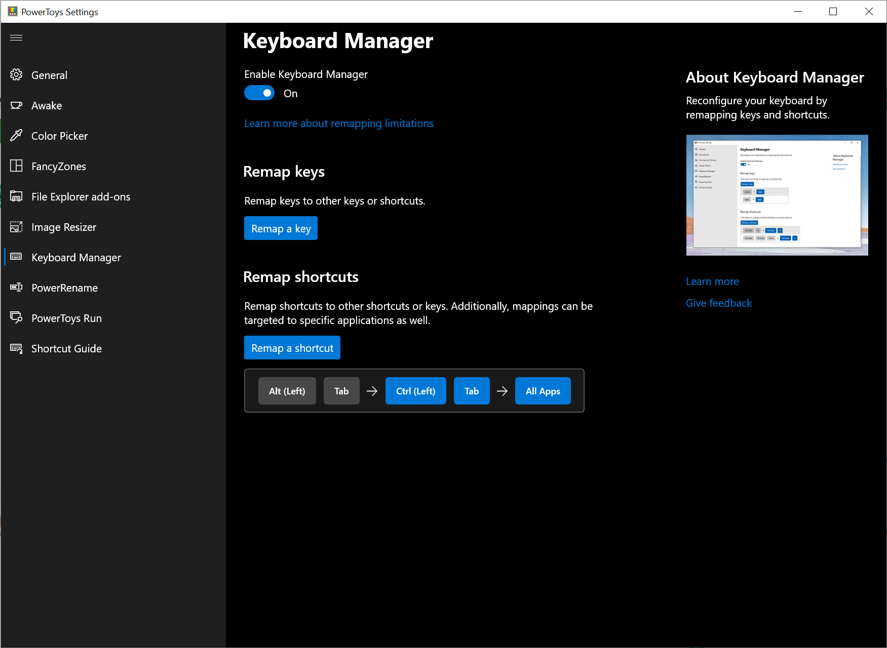 Key Combination Is not allowed while Remapping Keys · Issue #12540 · microsoft/PowerToys · GitHub
