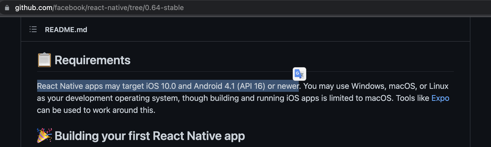 Incorrect Android APIs in requirements. Github's README react-native 0.64 · Issue #2851 ...
