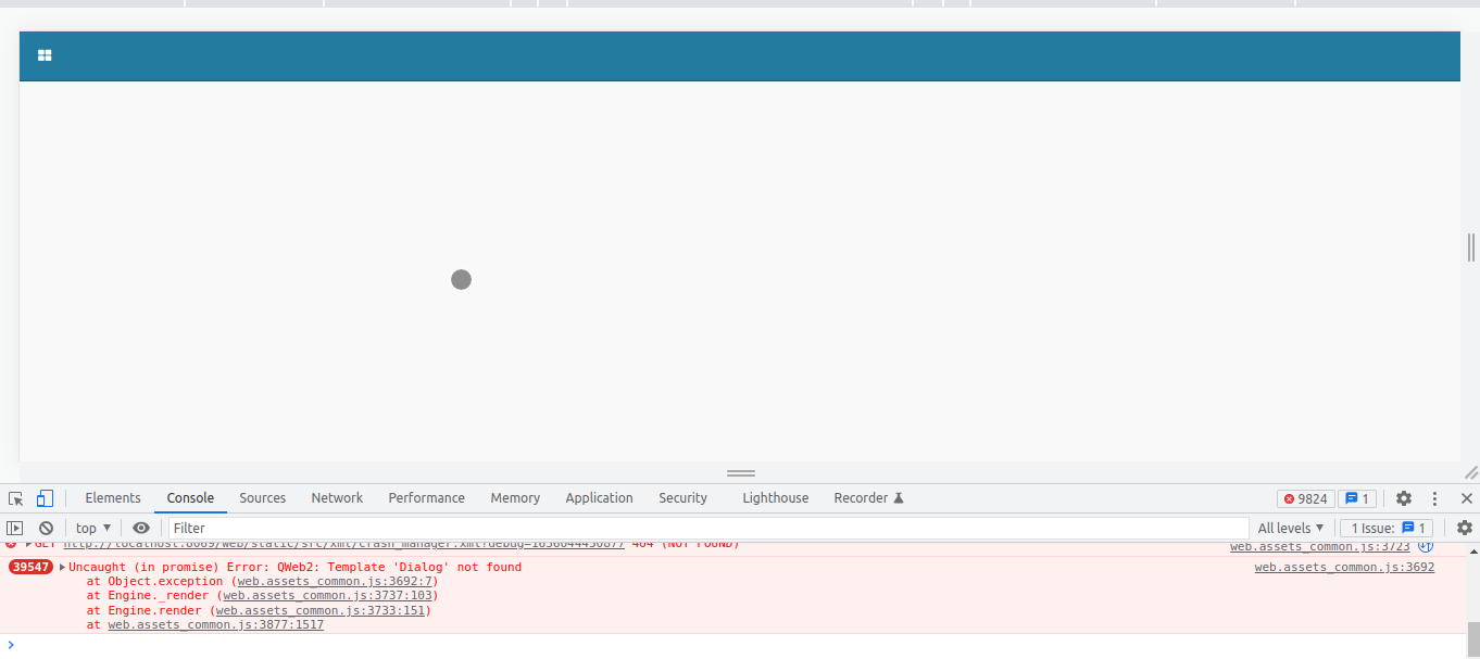 Uncaught (in promise) Error: QWeb2: Template 'Dialog' not found · Issue #86713 · odoo/odoo · GitHub