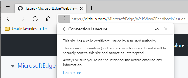 Getting and displaying connection "is secure" and certificate validity - which API? · Issue ...