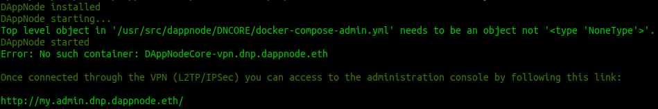 Error No Such Container Dappnodecore Vpn Dnp Dappnode Eth · Issue 17 · Dappnode Dappnode · Github