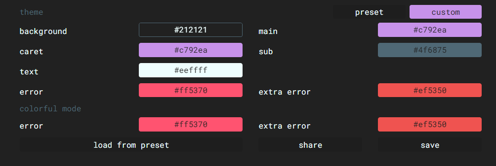Allow multiple custom themes with names · Issue #545 · monkeytypegame ...