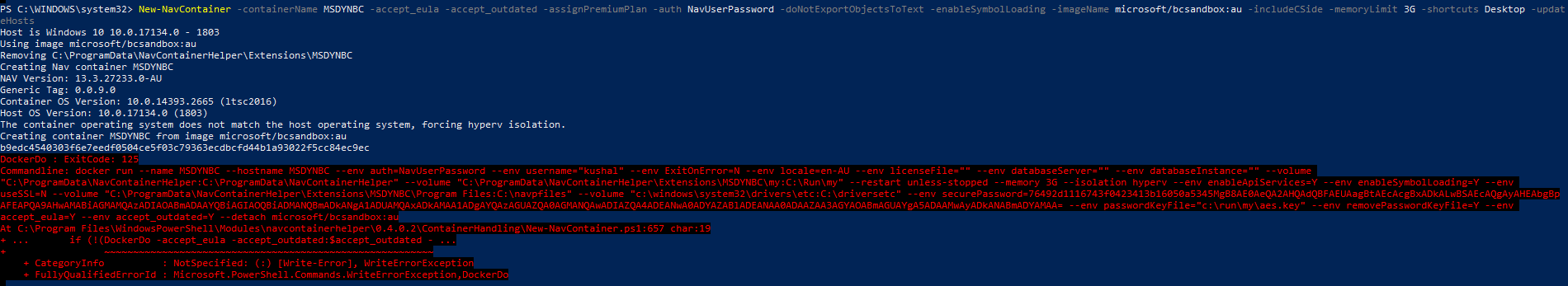 Unable to create Container - Outdated Image · Issue #384 · microsoft/navcontainerhelper · GitHub