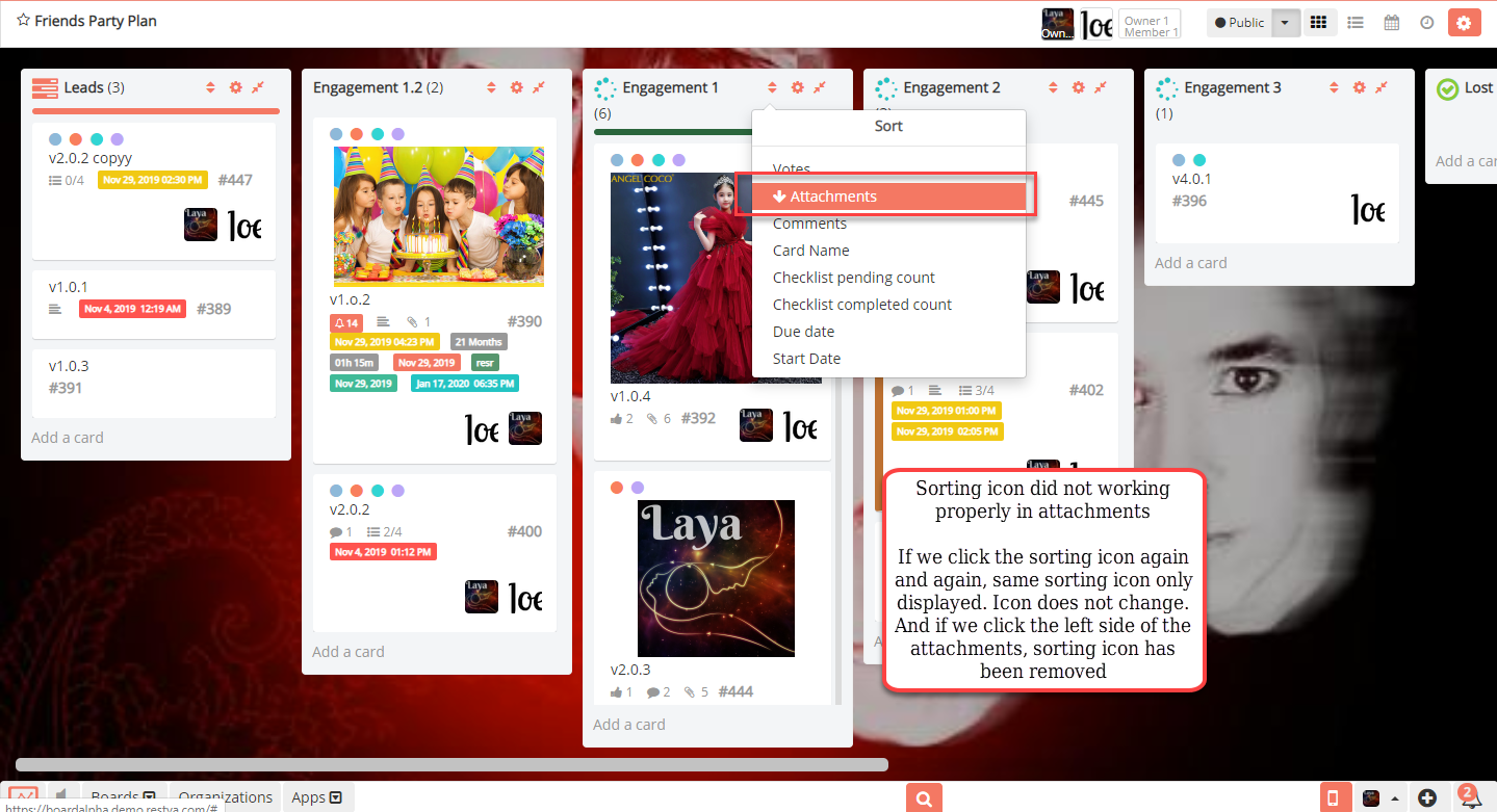 Sorting icon did not working properly in attachments · Issue #3611 · RestyaPlatform/board · GitHub