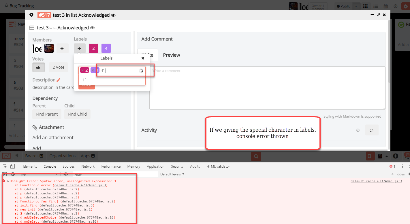 If we giving the special character in labels, console error thrown · Issue #3714 ...