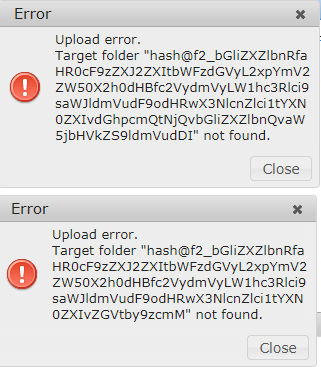 Hash not found error while uploading folder · Issue #3149 · Studio-42/elFinder · GitHub