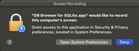 Why is SQLite Browser trying to record screen? · sqlitebrowser sqlitebrowser · Discussion #2577 ...