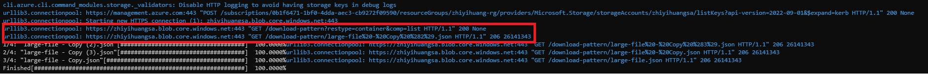 `az Storage Blob Download Batch Pattern` Fails While Individual Blobs Can Be Downloaded 