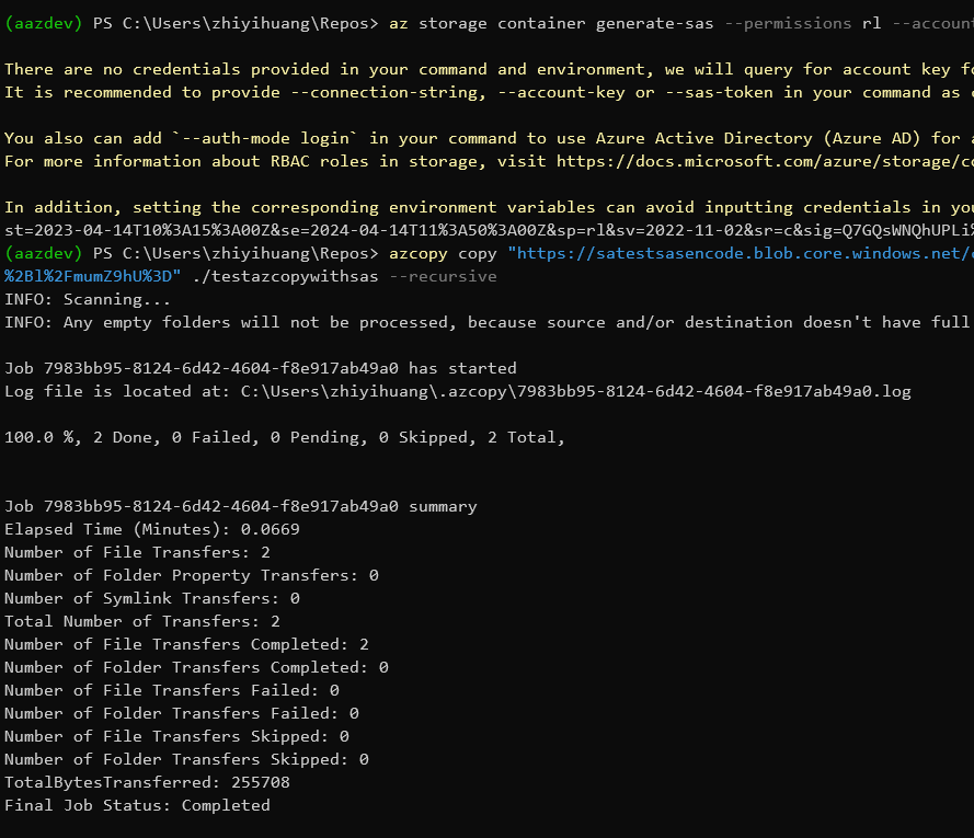 `az storage container generate-sas` creates incorrectly urlencoded ...