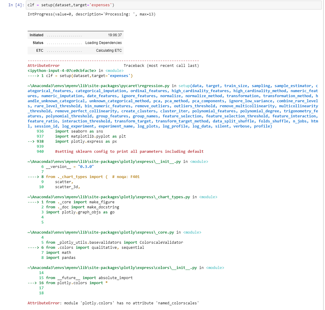 error with plotly.express during setup() · Issue #465 · pycaret/pycaret · GitHub