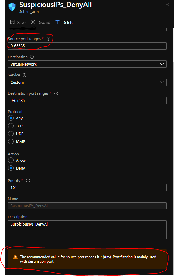 source_port_range does not support "Any" - leads to warning in Azure ...