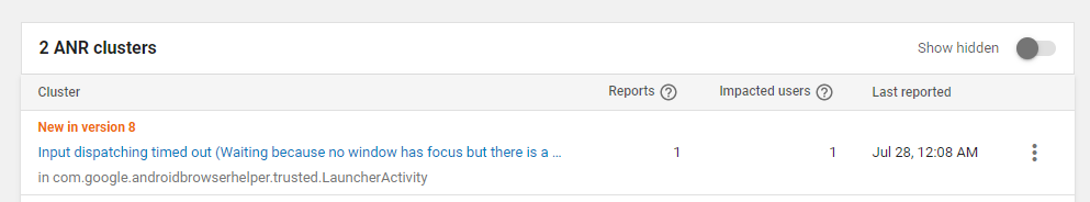 ANR: Waiting because no window has focus but there is a focused application that may eventually ...
