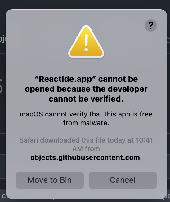 Not working @ MacOS 12.0.1 · Issue #205 · reactide/reactide · GitHub