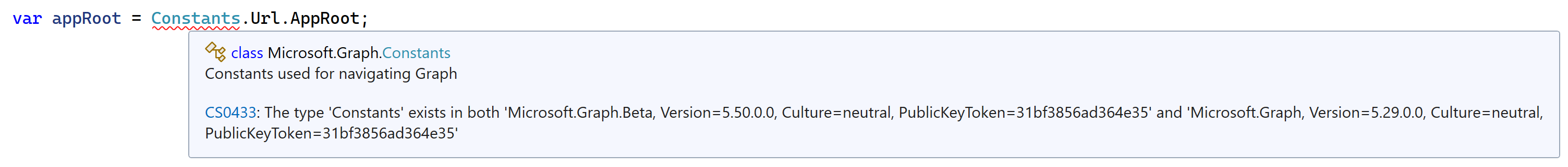 A project that mixes official and beta SDK can't use Microsoft.Graph.Constants · Issue #765 ...