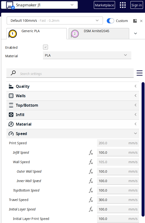 Print speed setting greyed out · Issue #30 · Snapmaker ...