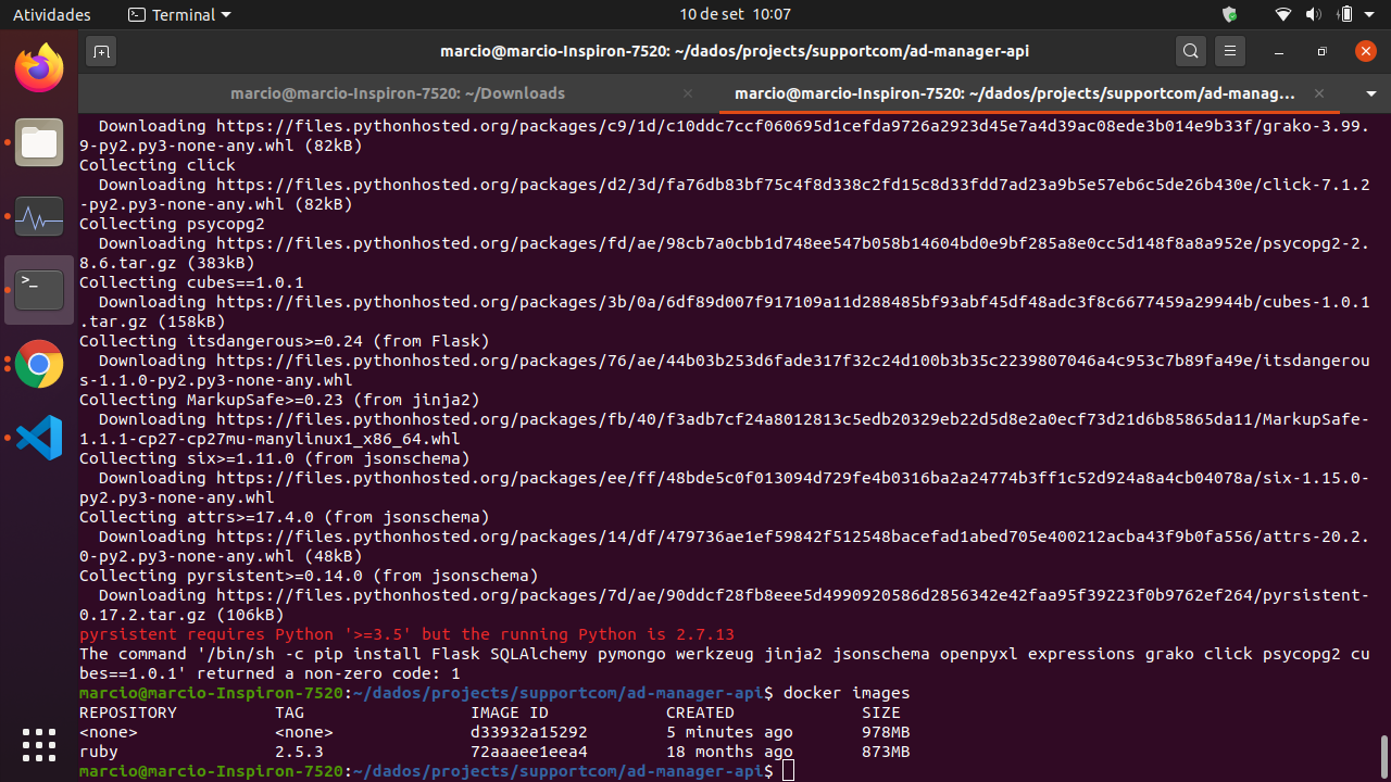Pyrsistent Requires Python 35 But The Running Python Is 2713