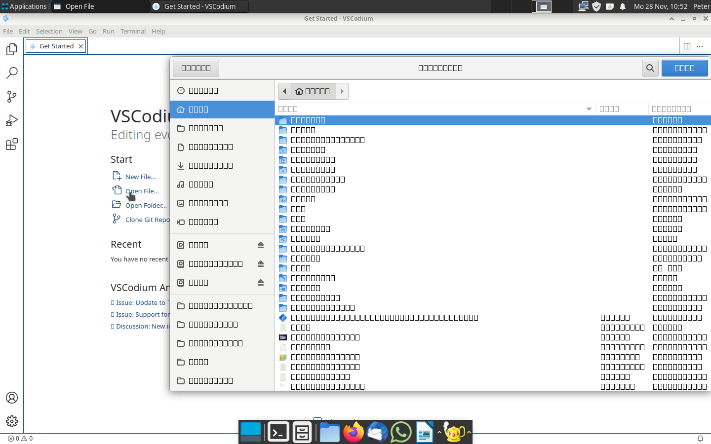 Displayed text corrupted in "Open-files" window · Issue #1339 · VSCodium/vscodium · GitHub