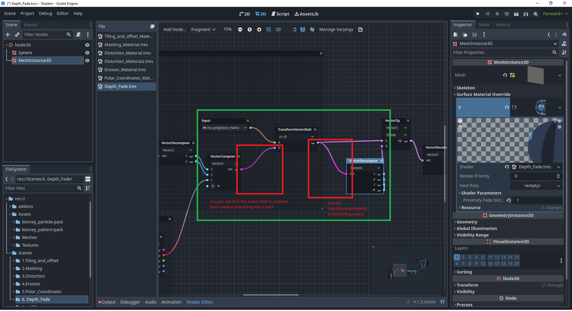 Proposal to change output of TransformVectorMult node in VisualShader from vec3 to vec4 ...