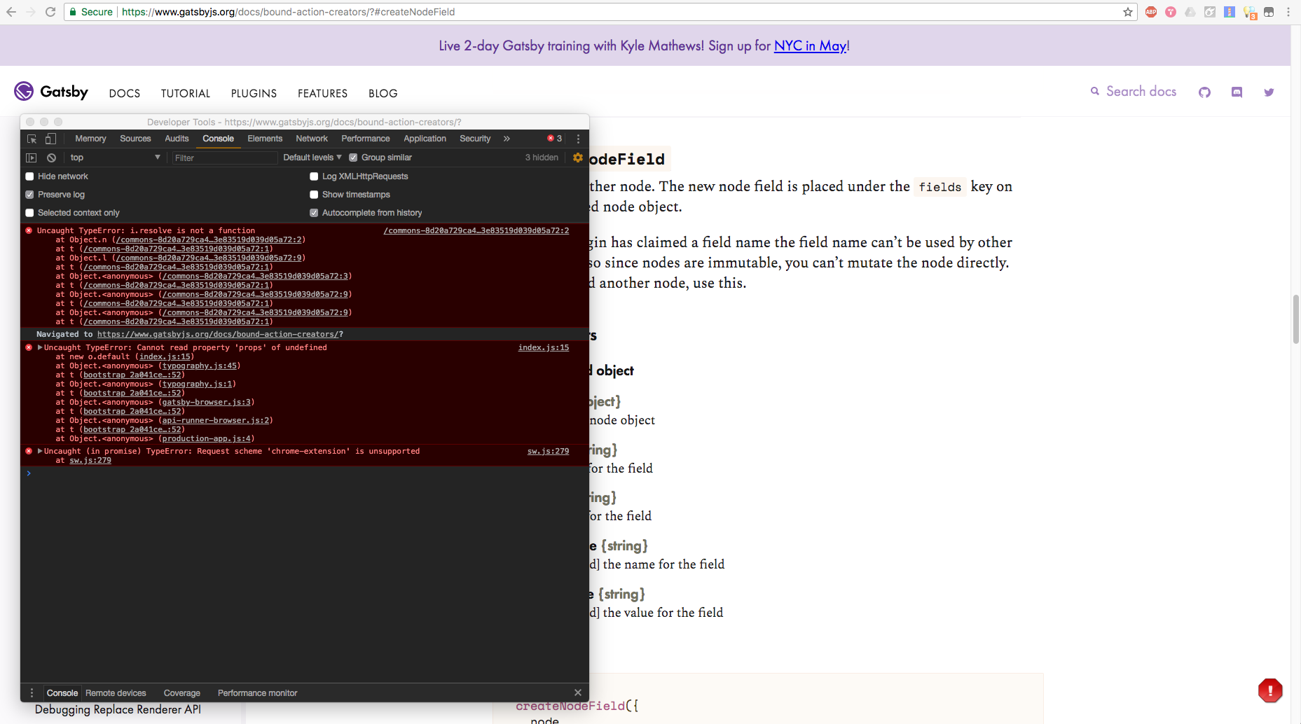 Gatsby Documentation Site Sometimes Breaks Showing Only A Blank Page · Issue 5032 · Gatsbyjs
