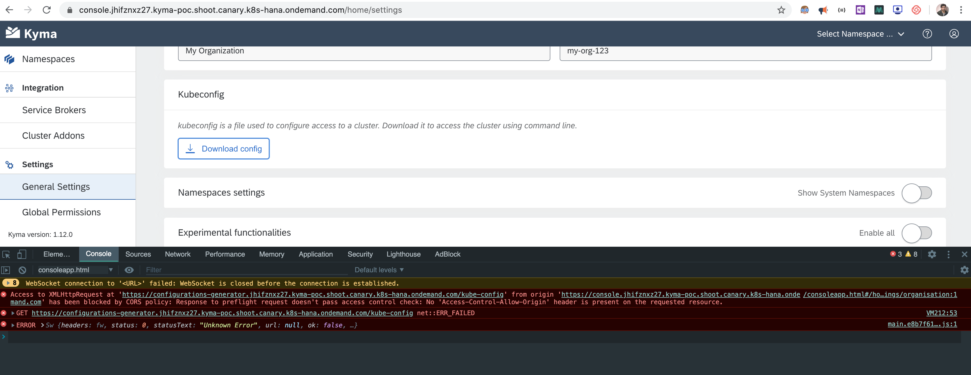 Gardner unable to download kubeconfig file,CORS Issue · Issue #8715 ...