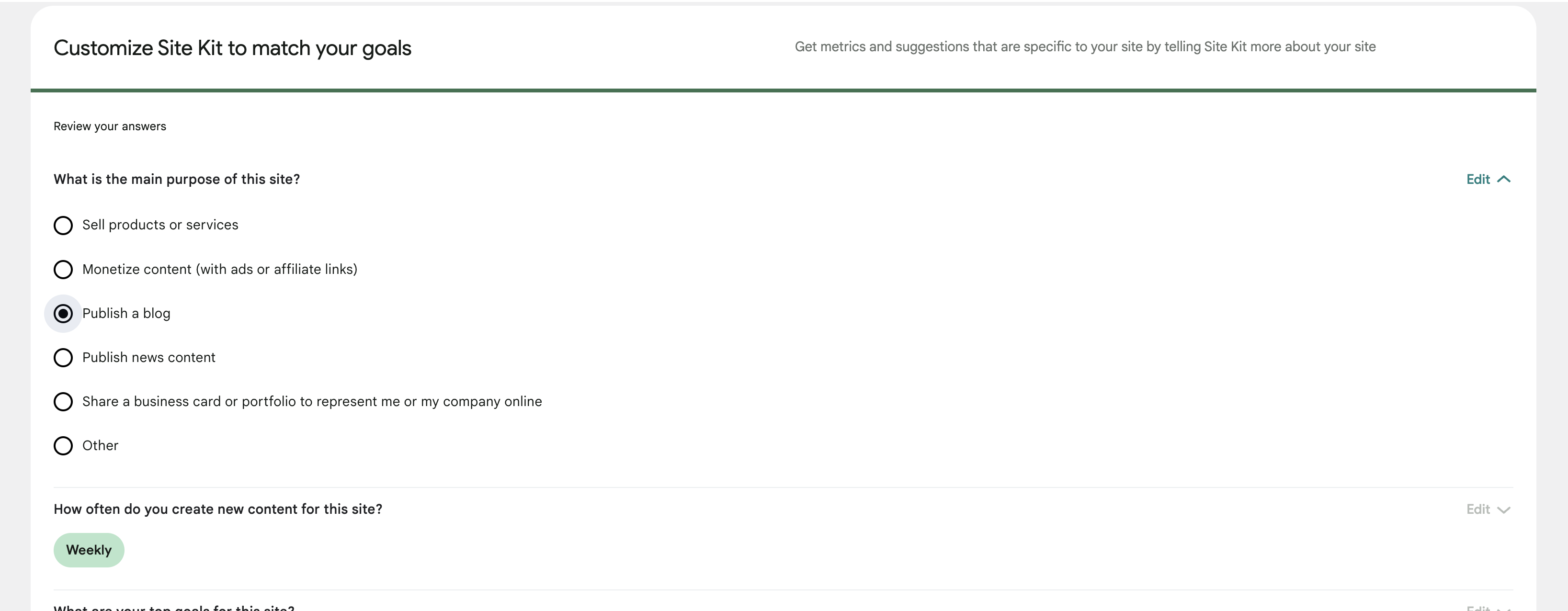 Odd UX when editing User Input questions on review screen · Issue #7546 · google/site-kit-wp ...