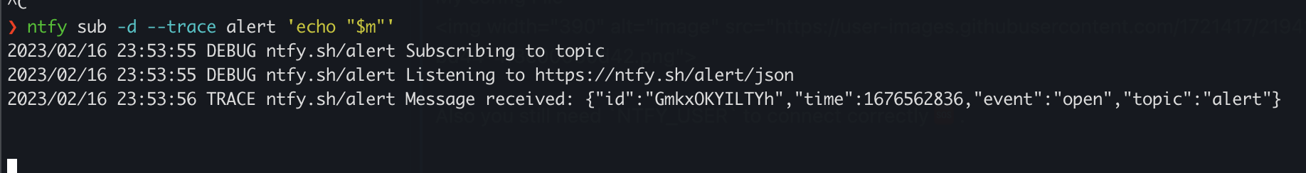 ntfy cli subscribe connected but would not excute any command · Issue #611 · binwiederhier/ntfy ...