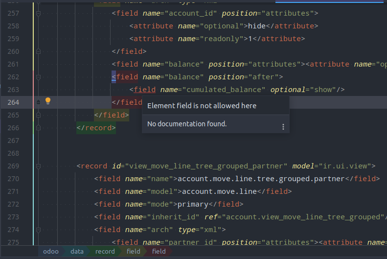 XML tag error in PyCharm · Issue #49 · odoo-ide/pycharm-odoo · GitHub