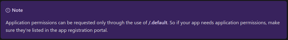 ConfidentialClientApplication.acquire_token_for_client(scope) returning token with no role/scope ...