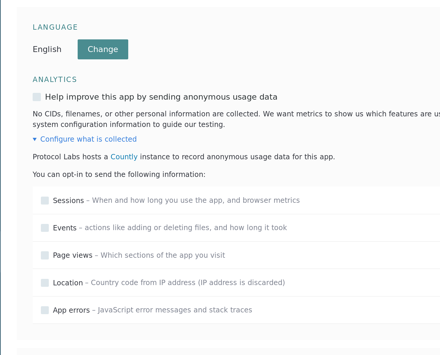 sending anonymous usage data settings not respected · Issue #1041 · ipfs/ipfs-webui · GitHub