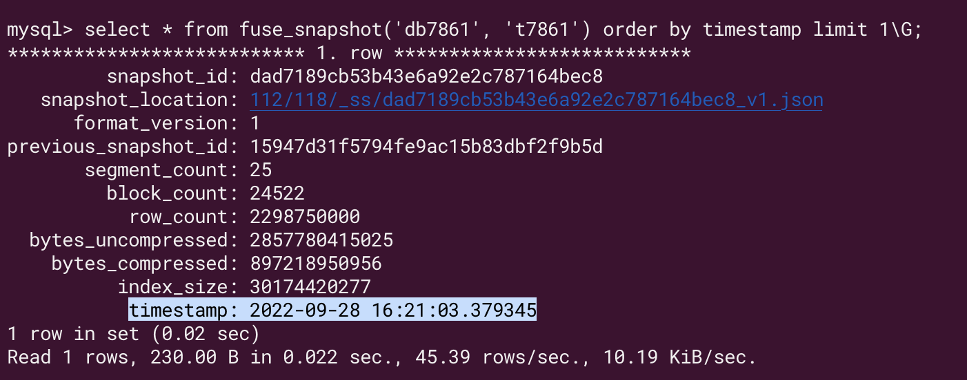 bug: fuse_snapshot timestamp is not right · Issue #7951 · databendlabs/databend · GitHub