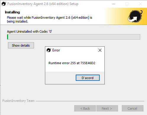 Error 255 while trying to install on Windwos 10 Pro x64 · Issue #13 · fusioninventory ...