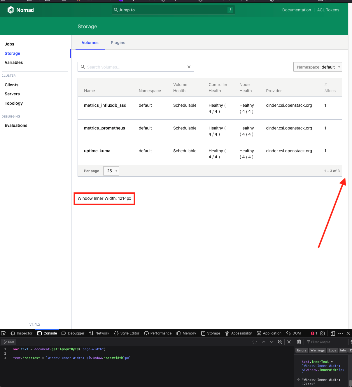 Issues with Volumes table on the "Storage" page on narrower windows · Issue #15207 · hashicorp ...
