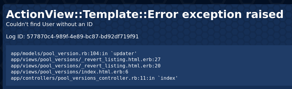 Pool Versions With Null updater_id Error · Issue #471 · e621ng/e621ng · GitHub