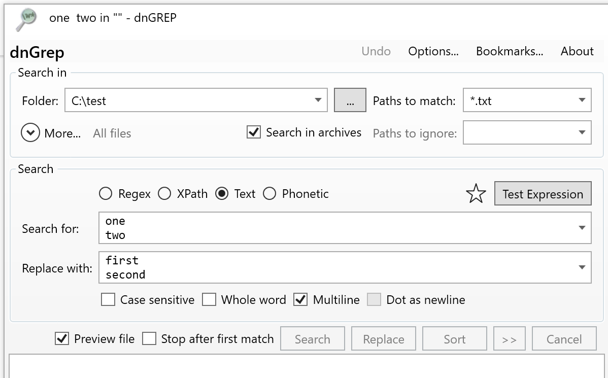 Replace fields with textarea · Issue #362 · dnGrep/dnGrep · GitHub
