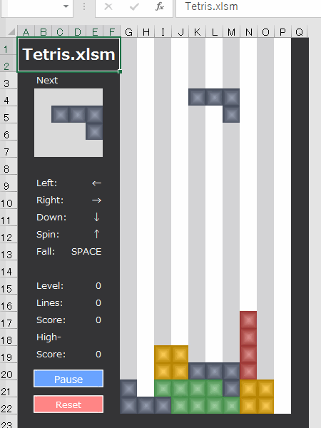 GitHub - koirand/tetris.xlsm: The Tetris running in Excel.