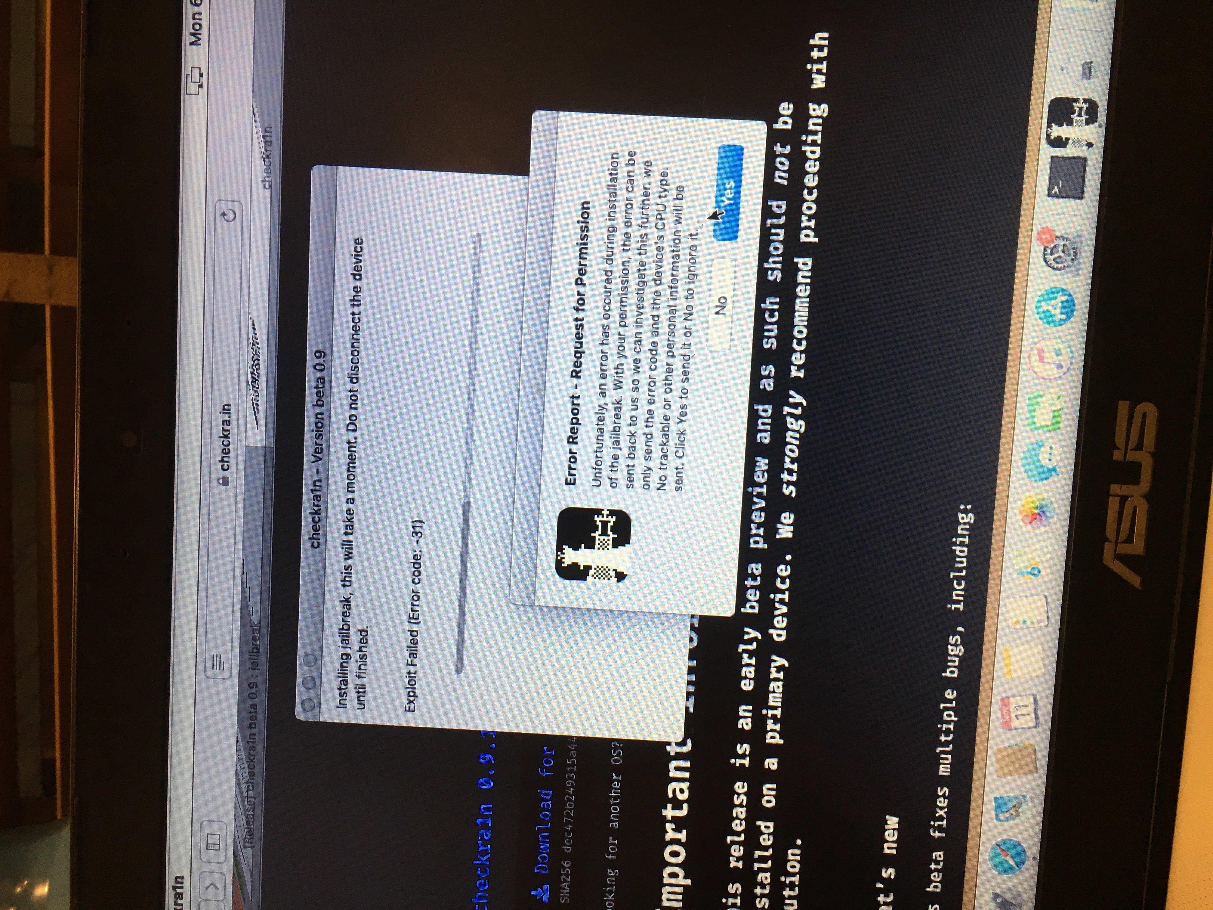 Exploit failed (error -31) on iPhone 6s iOS 13.1.2 · Issue #174 · checkra1n/BugTracker · GitHub