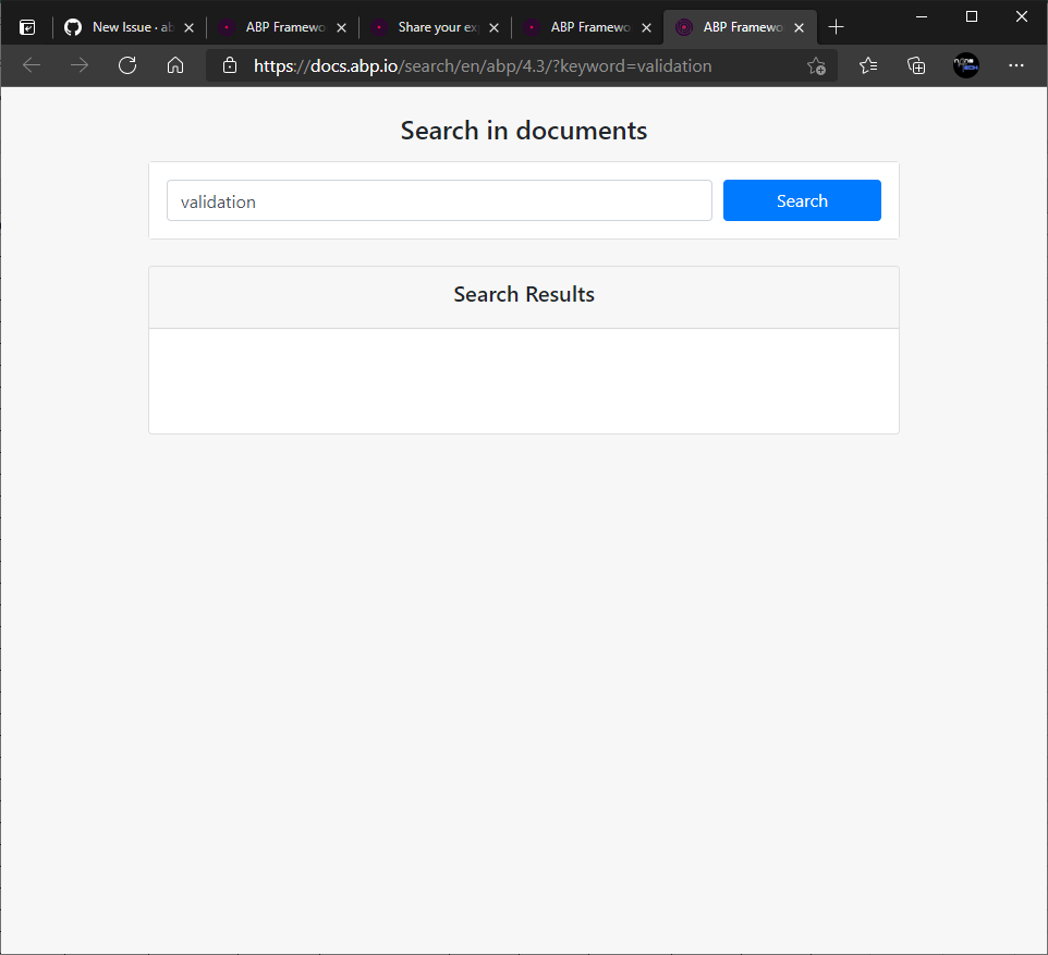 docs.abp.io search return emtpy page result · Issue #8962 · abpframework/abp · GitHub
