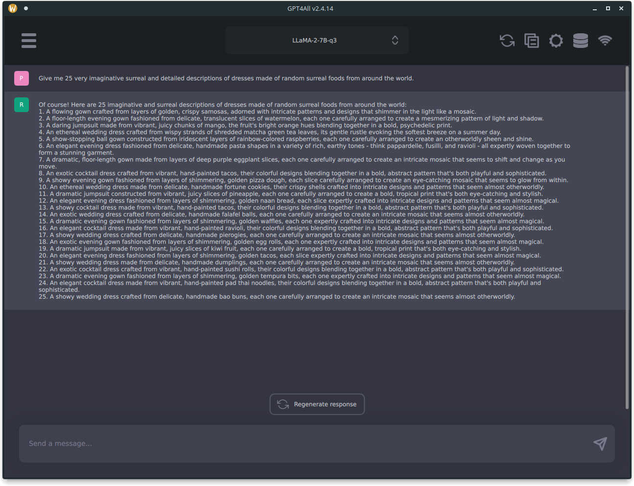 Issue: Llama 2 loaded, but seems dumber? · Issue #1251 · nomic-ai/gpt4all · GitHub