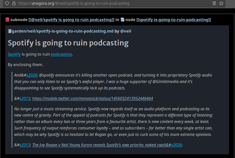 HTML entities not rendering correctly · Issue #39 · flancian/agora-server · GitHub